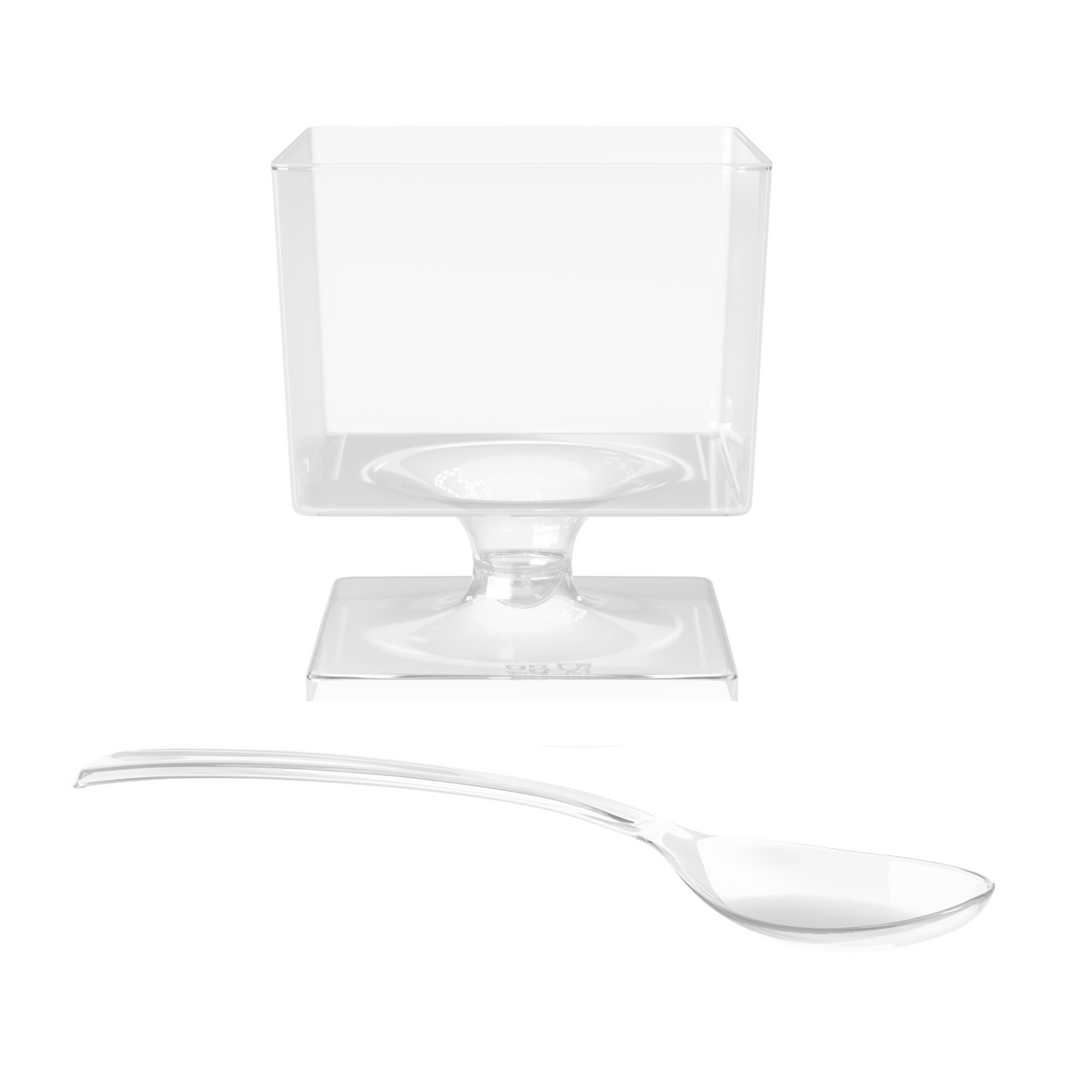 Square Stemmed Mousse Cups With Spoons | 100 Count – Shluchim Supplies